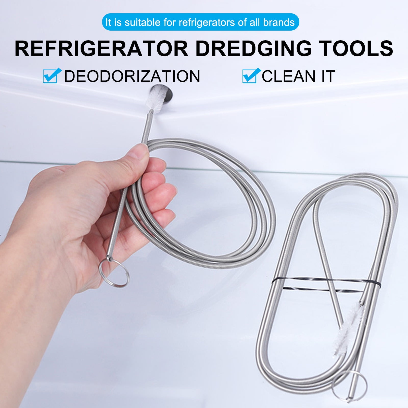 Flexible Refrigerator Fridge Cleaning Brush 1M 1.5M Long Pipe Dredge ...
