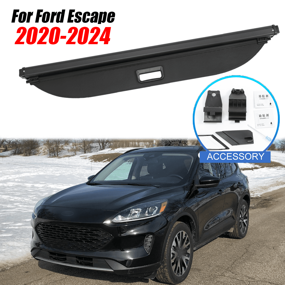 Flexible Retractable Cargo Cover For 2020-2024 Ford Escape Trunk ...