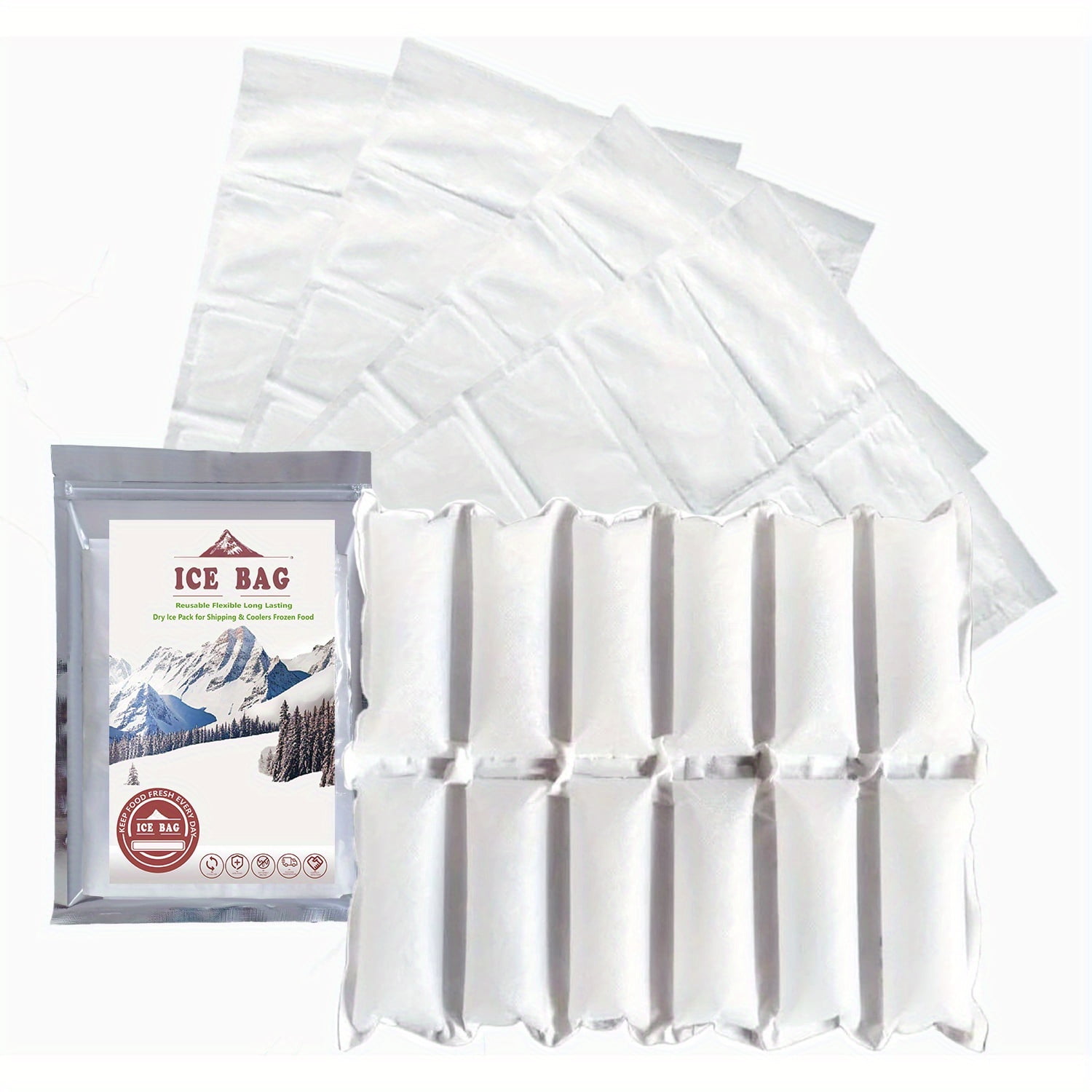 Flexible Reusable Ice Pack Sheets - 5 Pack Polypropylene Cooler Ice ...