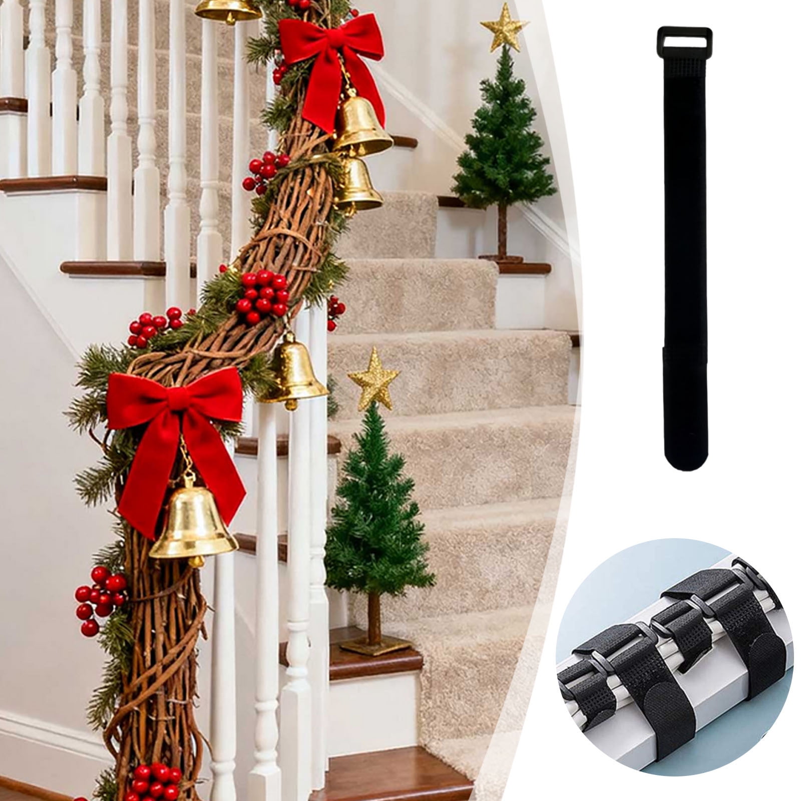 Flexible Reusable Ties for Wreaths Christmas Lights Home Stairways and ...