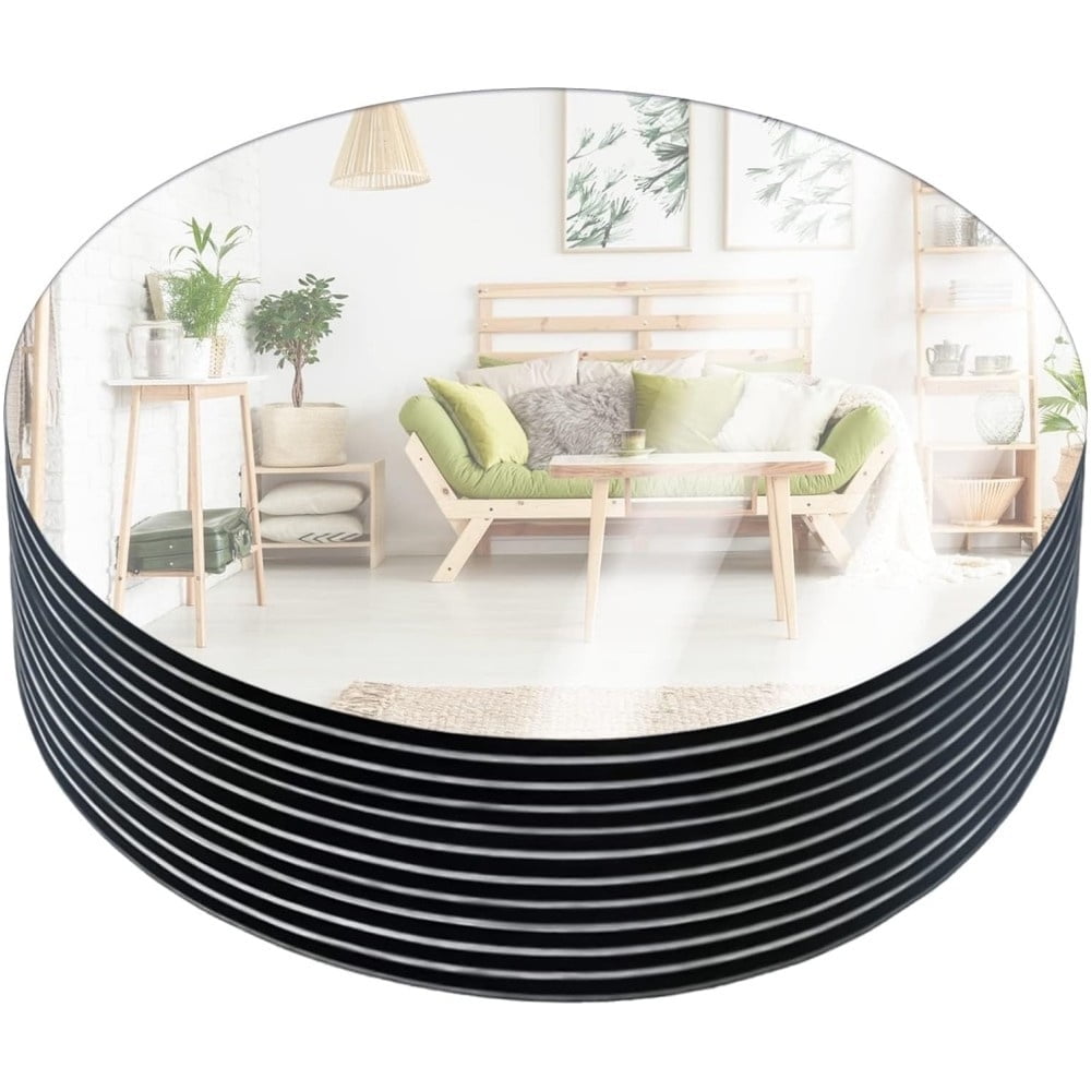Flexible Round Mirror,Decorative Acrylic Self-Adhesive Mirror Wall ...