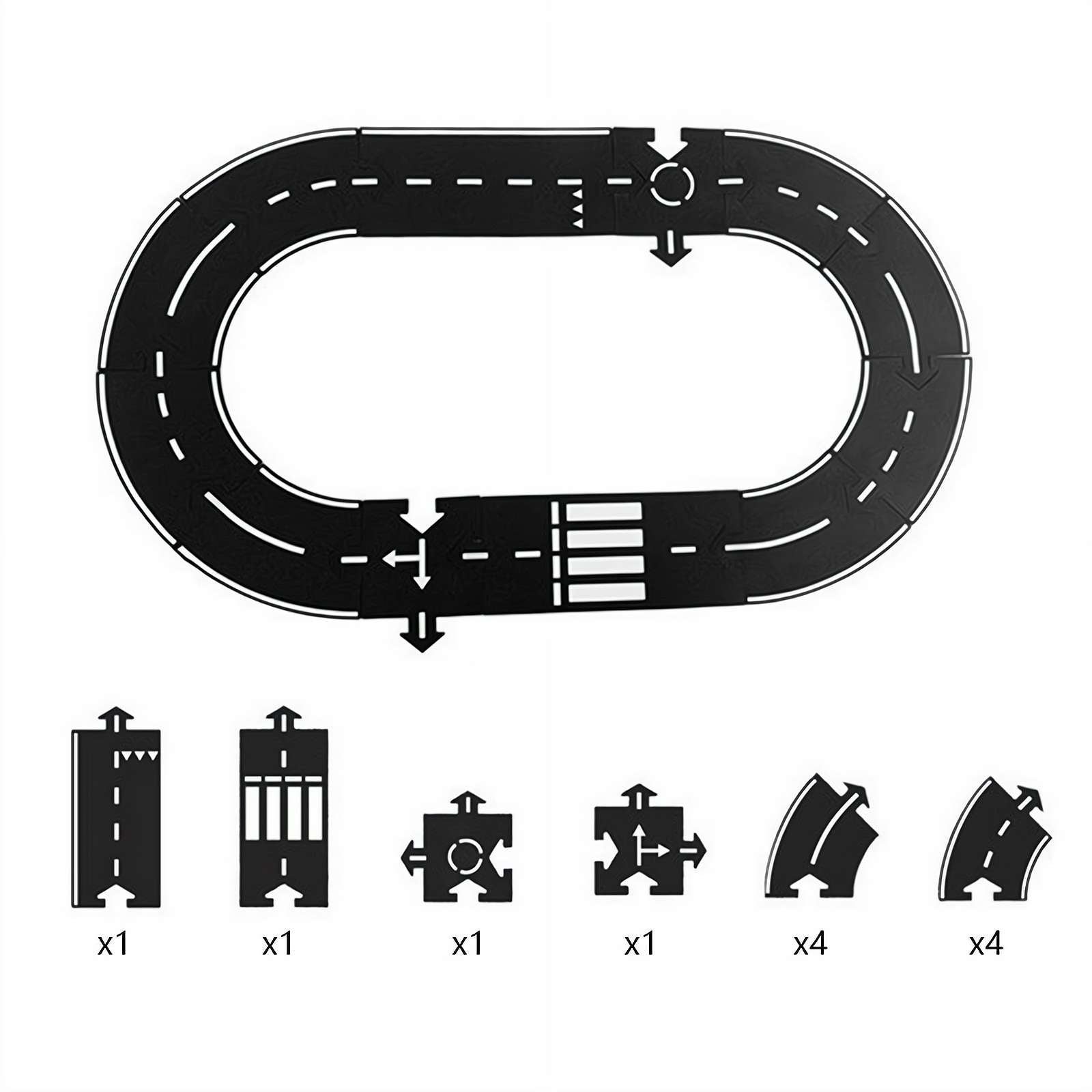 Flexible Rubber Road Puzzle Track Pieces,Waterproof Modular Puzzle Car ...