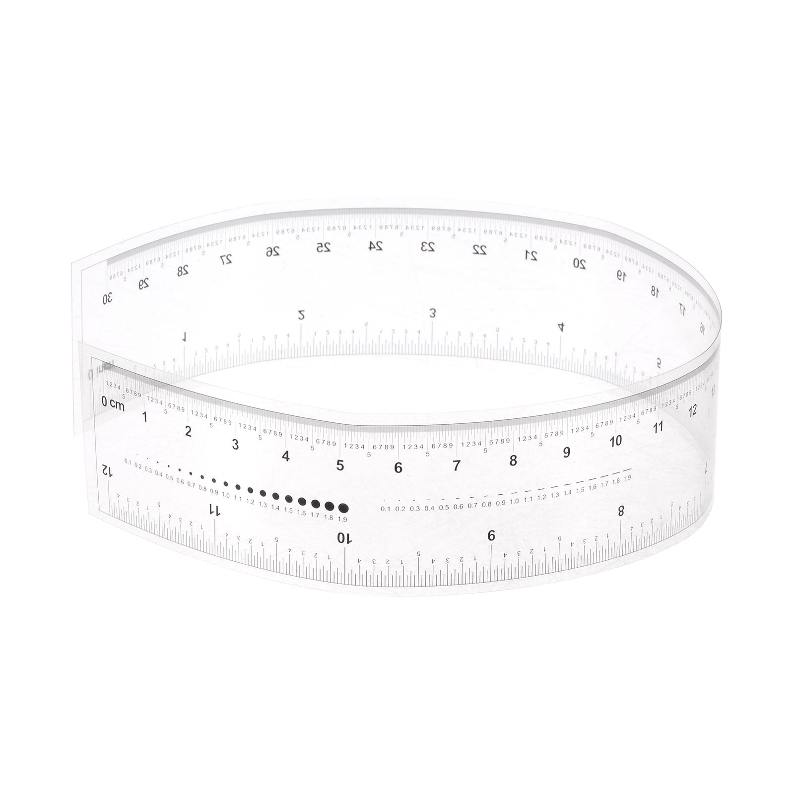 12 Inch Flexible Ruler with 0.1mm Scale, Durable PET Plastic Film with ...