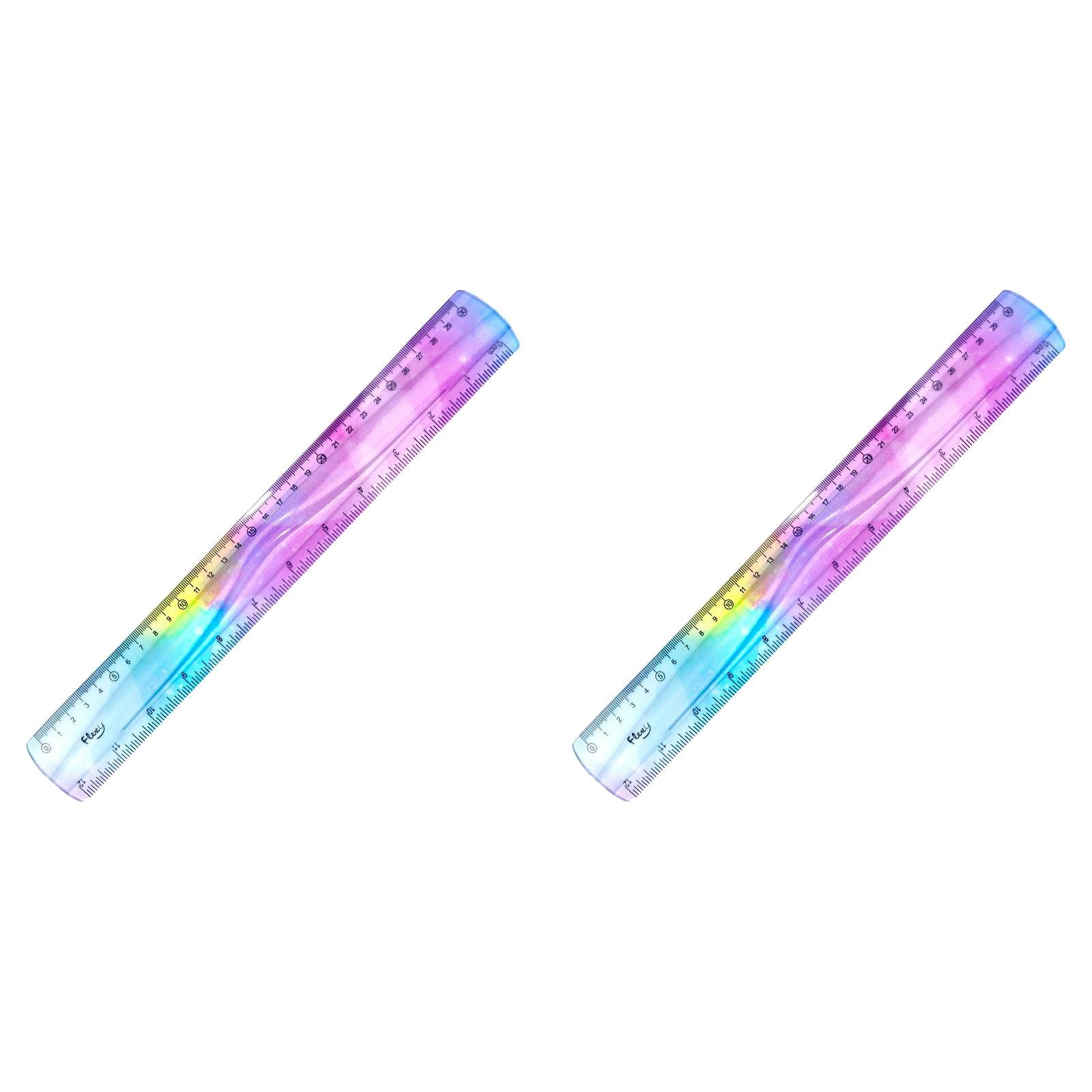 Flexible Ruler, 2 Pcs Gradient Colored Flex Ruler, Pastel Ruler, 12 ...