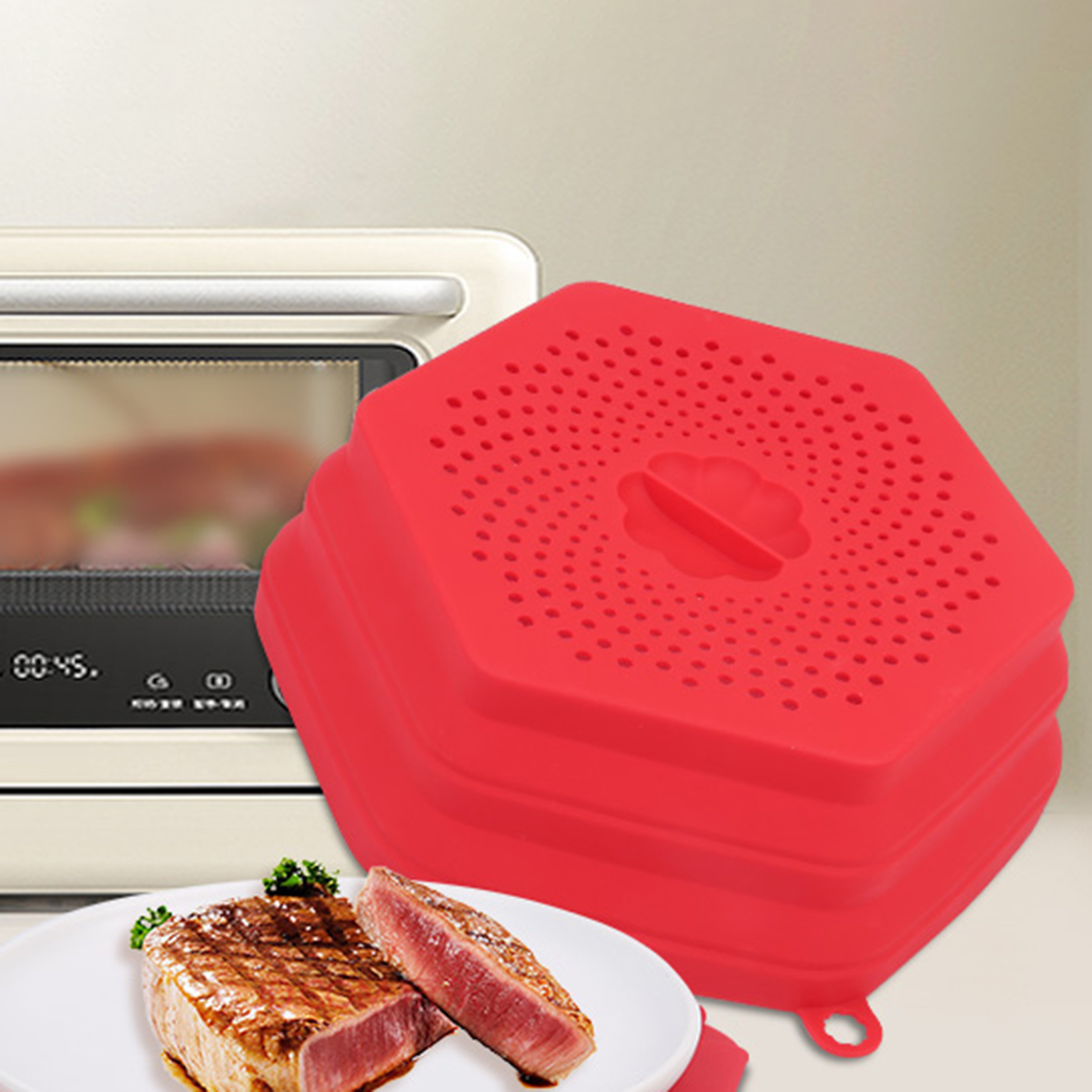 Flexible Safe Microwave Food Cover Vented Collapsible Splatter Guard ...