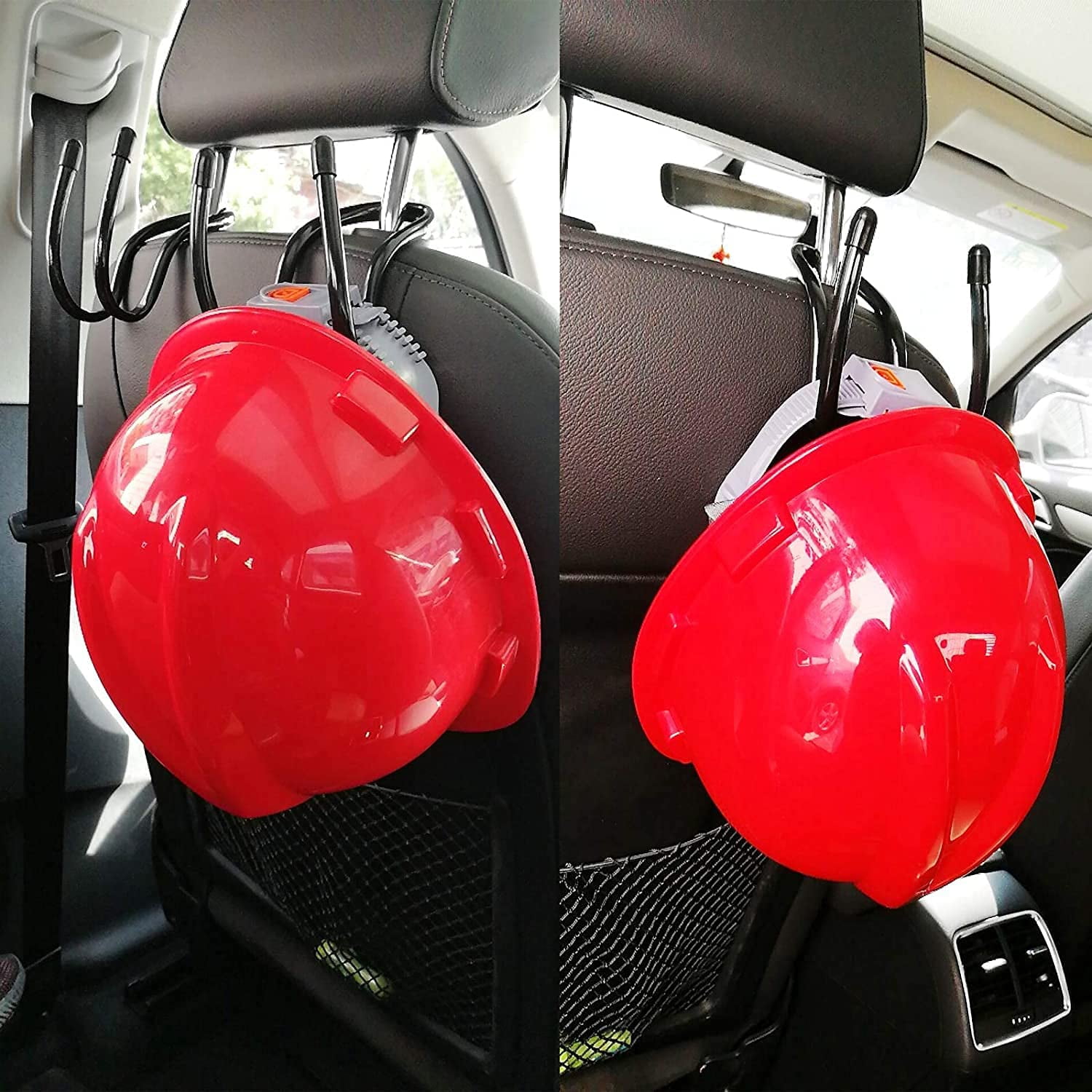 Flexible Hard Hat Rack for Car - Adjustable Headrest Hooks for Bags ...