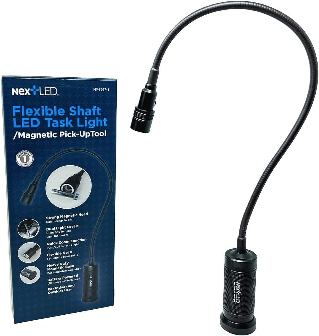 Flexible Shaft Magnetic LED Flashlight and Pickup Tool, Telescoping ...