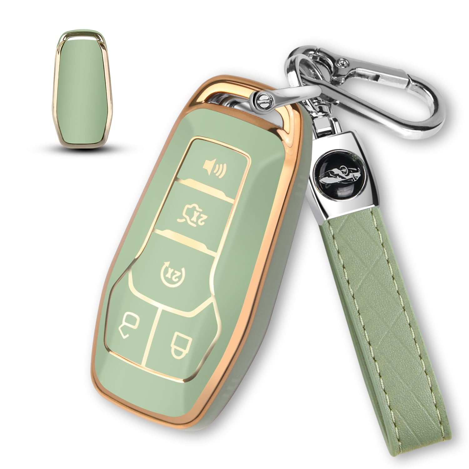 Flexible Shock-Absorbing TPU 5-Button Key Fob Cover with Keychain for ...