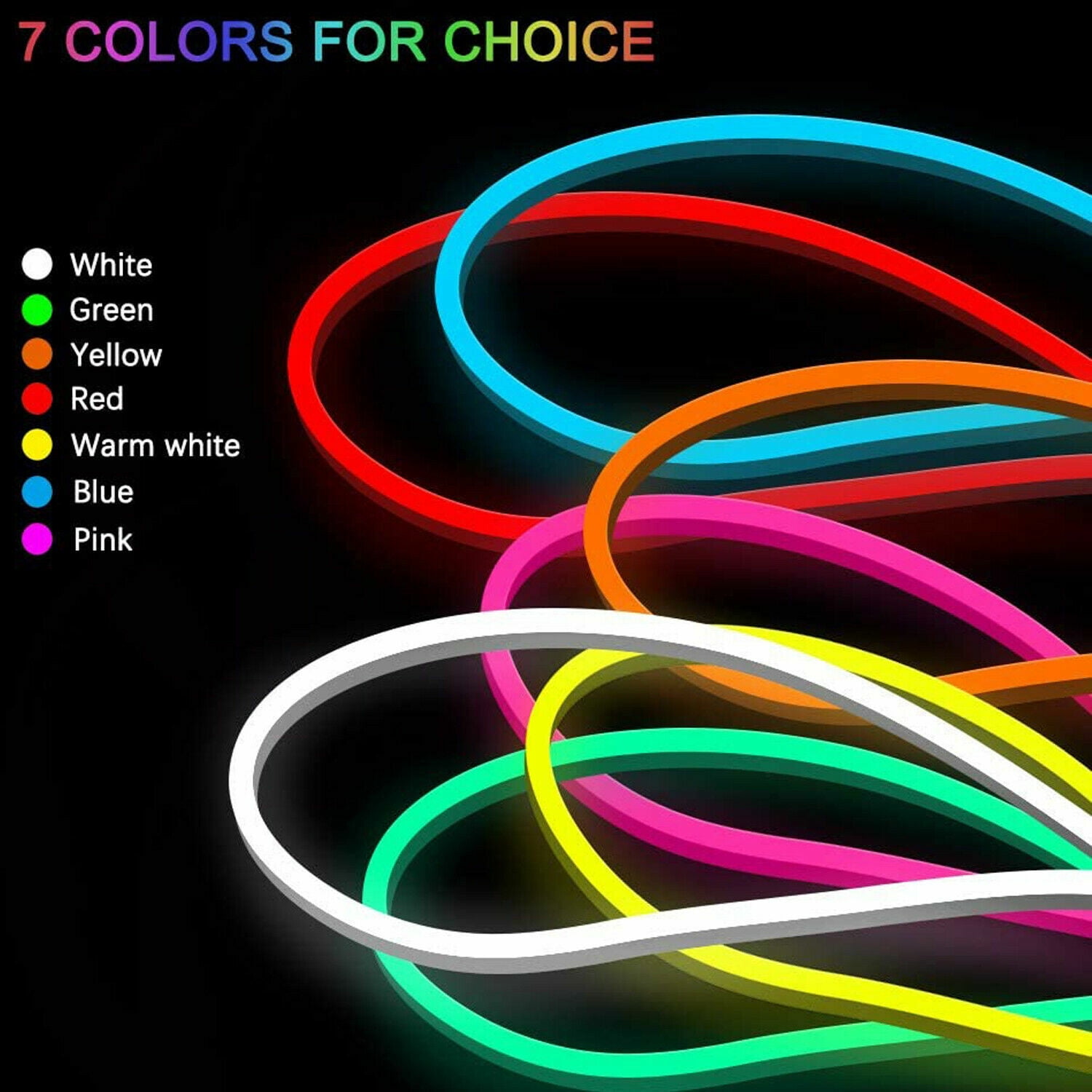 Flexible Sign Neon Lights Silicone Tube LED Strip Waterproof 12V 1M 2M ...