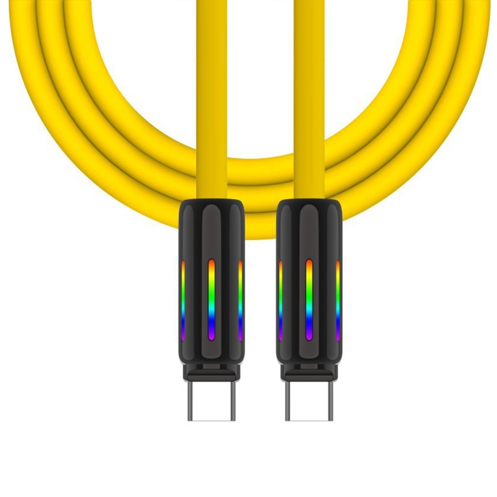 Flexible Silicone 100W 240W 2 USB C Fast Speed Charging Cable for ...