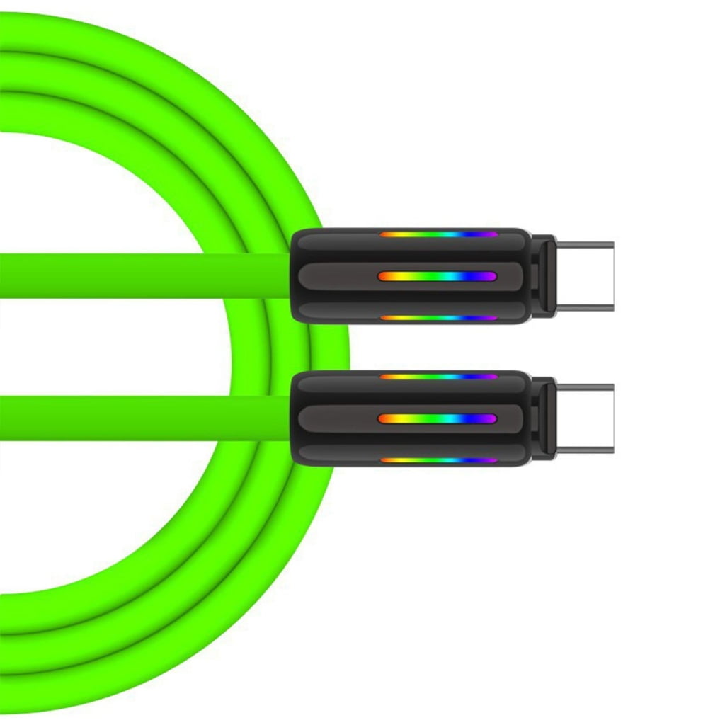 Flexible Silicone 100W 240W 2 USB C Fast Speed Charging Cable for ...