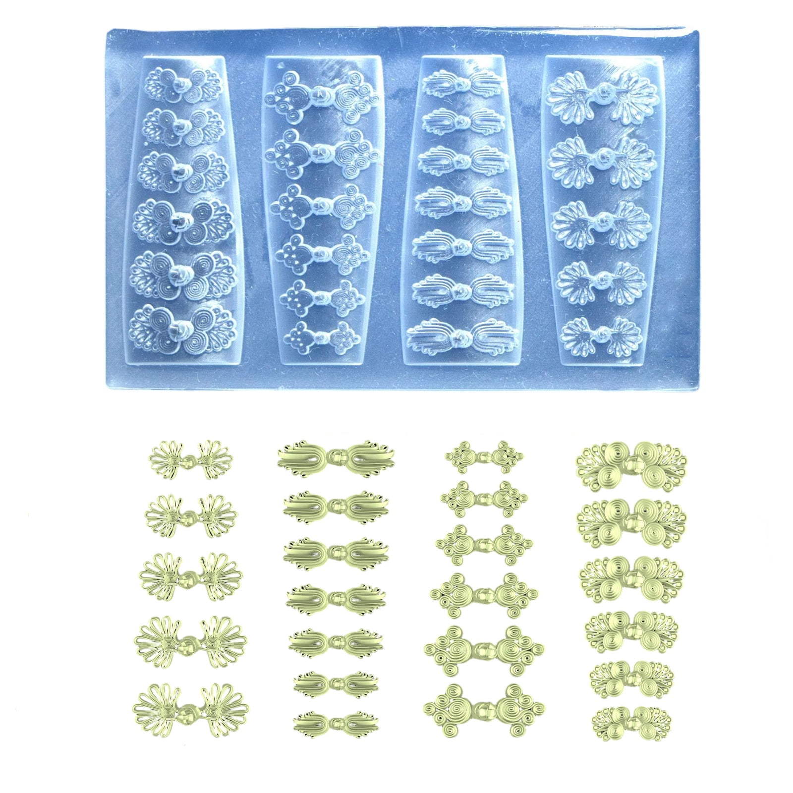 Flexible Silicone Carving Flower Nails Art Mold for Crafting Intricate ...