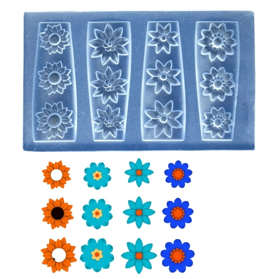 Flexible Silicone Carving Flower Nails Art Mold for Crafting Intricate ...