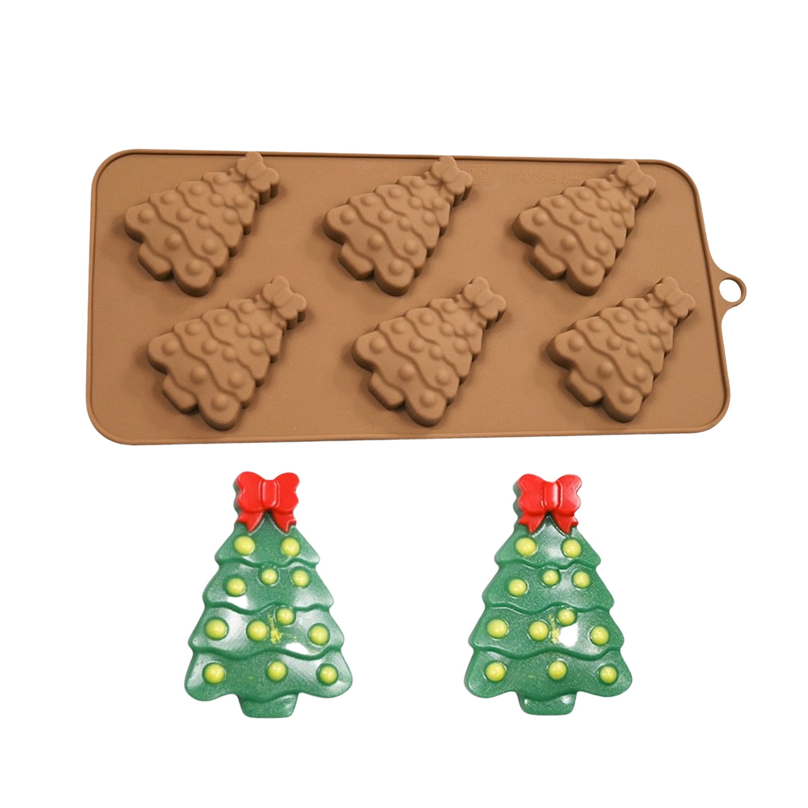 Flexible Silicone Christmas Chocolate Molds Oven Safe Cake Moulds ...