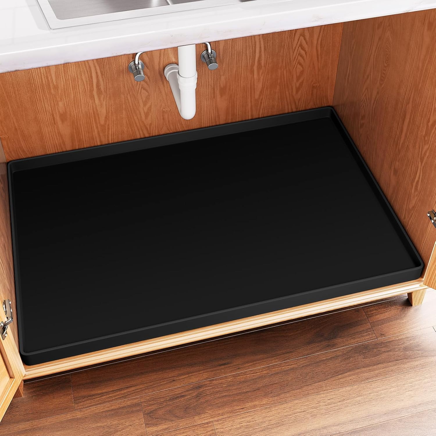 Flexible Silicone Drip Tray 37" X 19" Waterproof Under Sink Mat Shelf ...