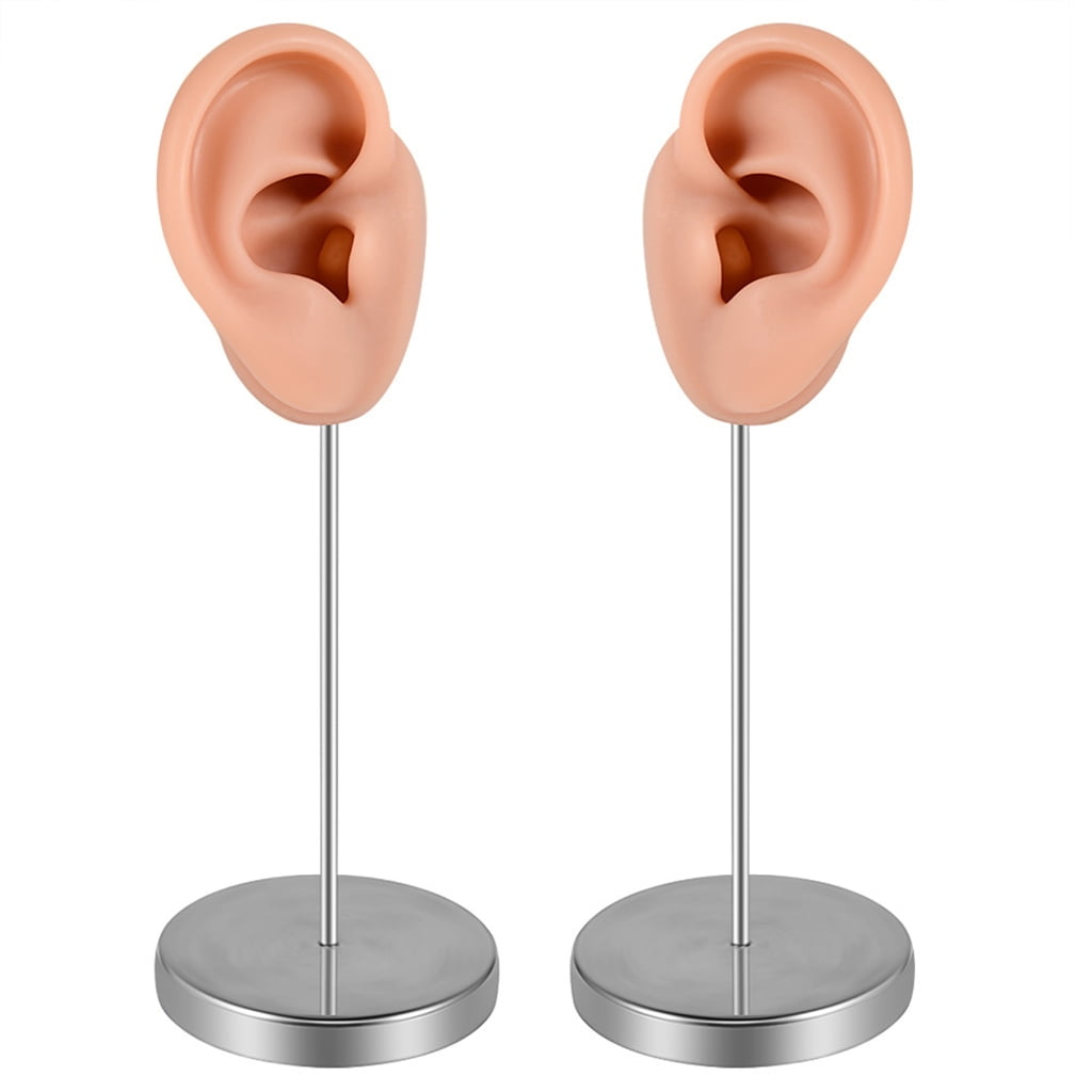 Flexible Silicone Ear Mannequin for Piercing Techniques Realistic Left and Right Human Ear Molds ...