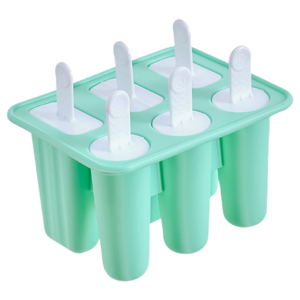 Flexible Silicone Ice Lolly Molds for Kids 6 Compartments Popsicles ...