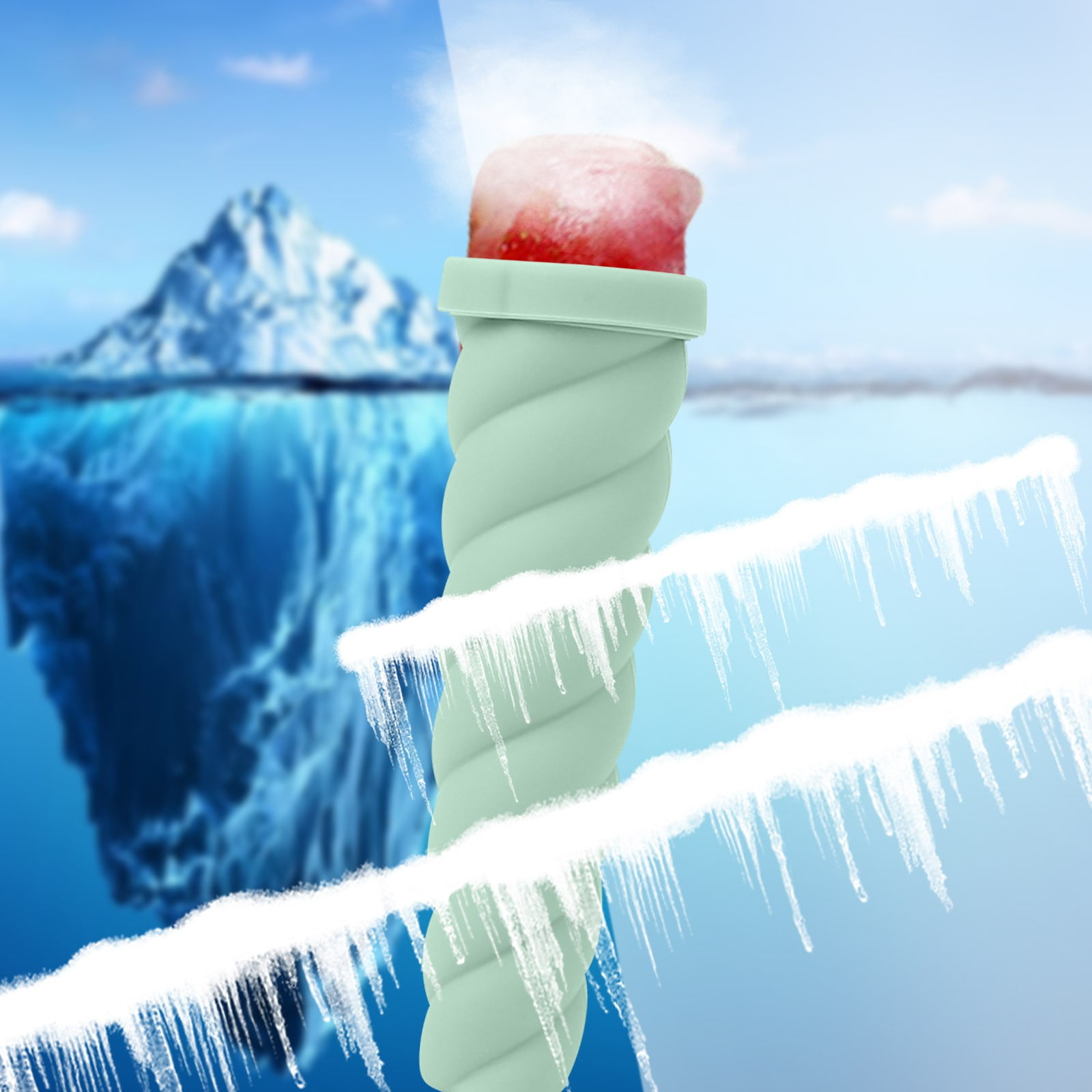 Flexible Silicone Ice Tray for Long Ice Bars | Food Grade Cylindrical ...