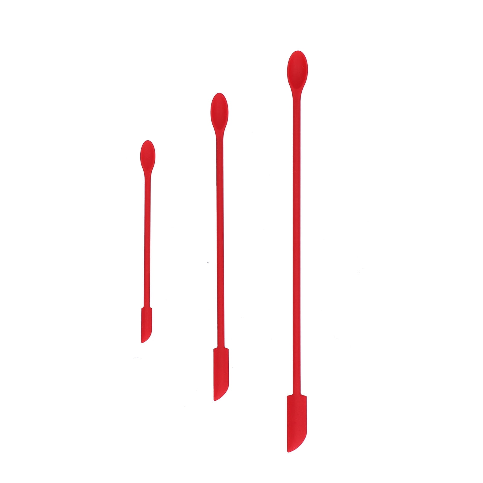 Flexible Silicone Spatula Set, Mini Jar Scraper Narrow Head Long Handle ...