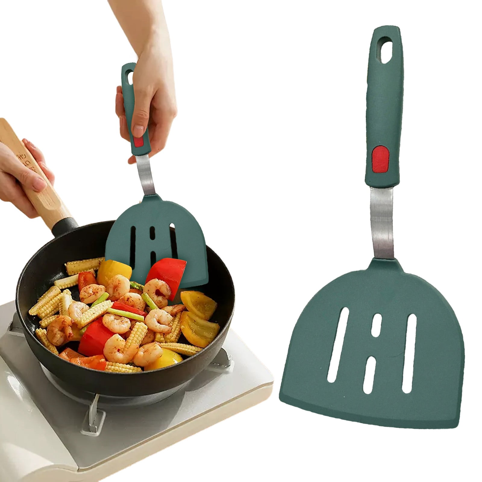 Flexible Silicone Turner Spatula Heat Resistant Flat Pancake Non Stick ...