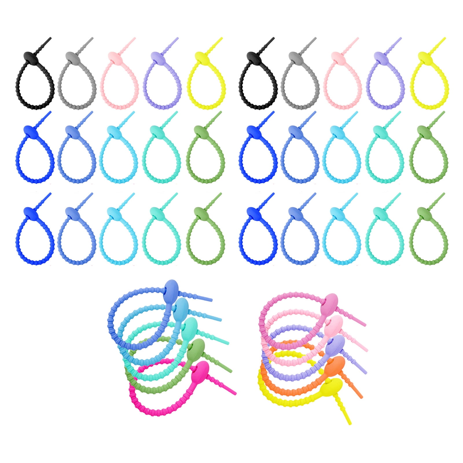 Flexible Silicone Wire Fasteners Twistable Silicone Cable Fasteners ...