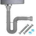 Flexible Sink Drain Pipe, 1-1/2 P-trap with Adapter, Expandable Tubular ...