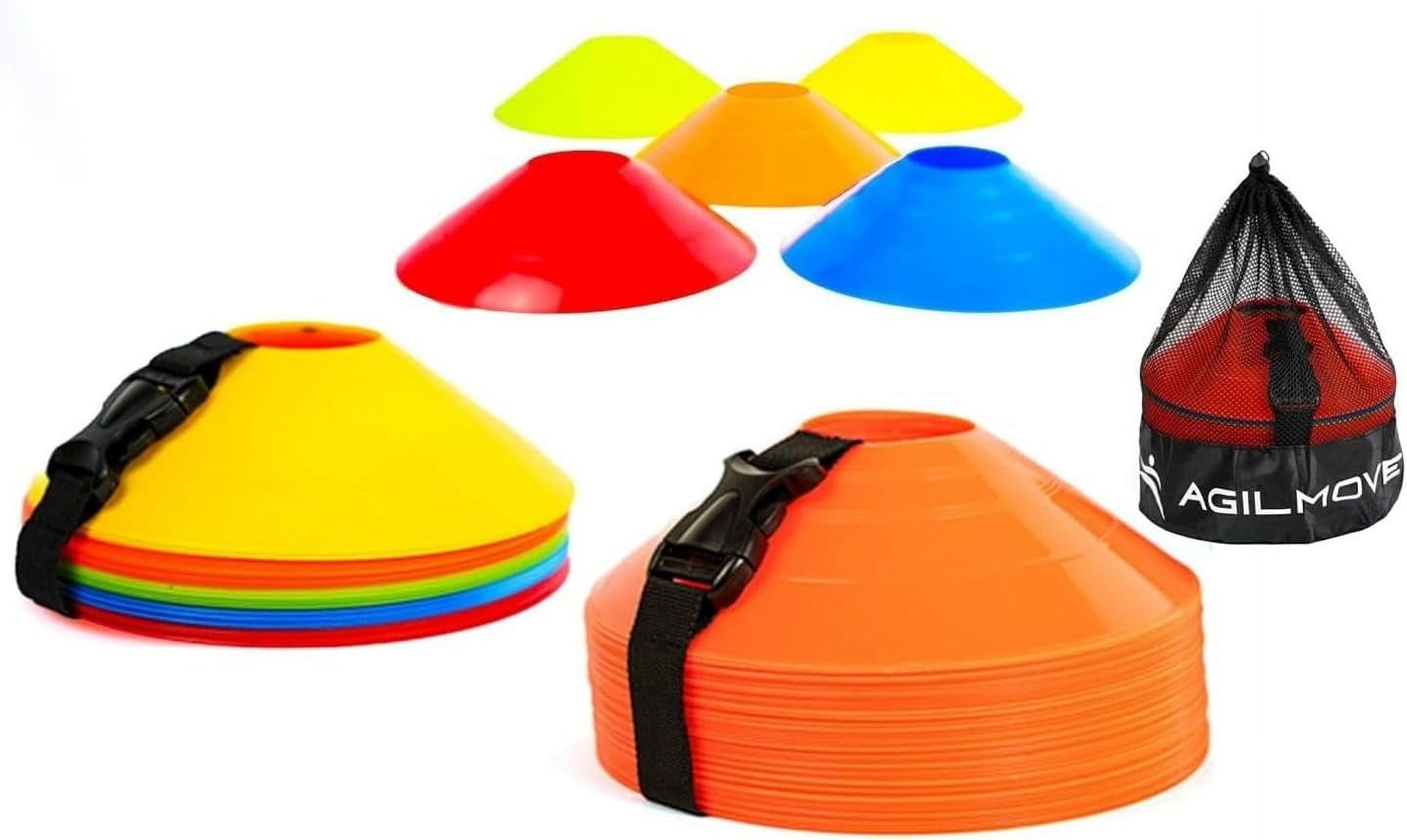 Flexible Soccer Cones (Set Of 50/40/25) With Mesh Bag & Strap, Unbreakable Sports Cones For ...