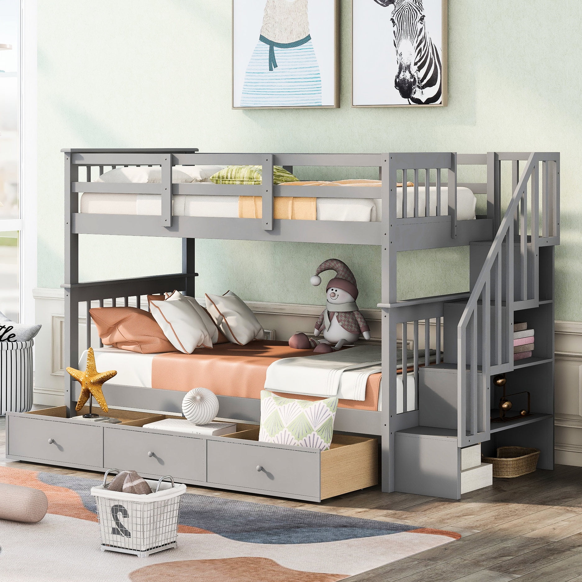 Flexible Space Arrangement - Bunk bed divisible into two individual ...