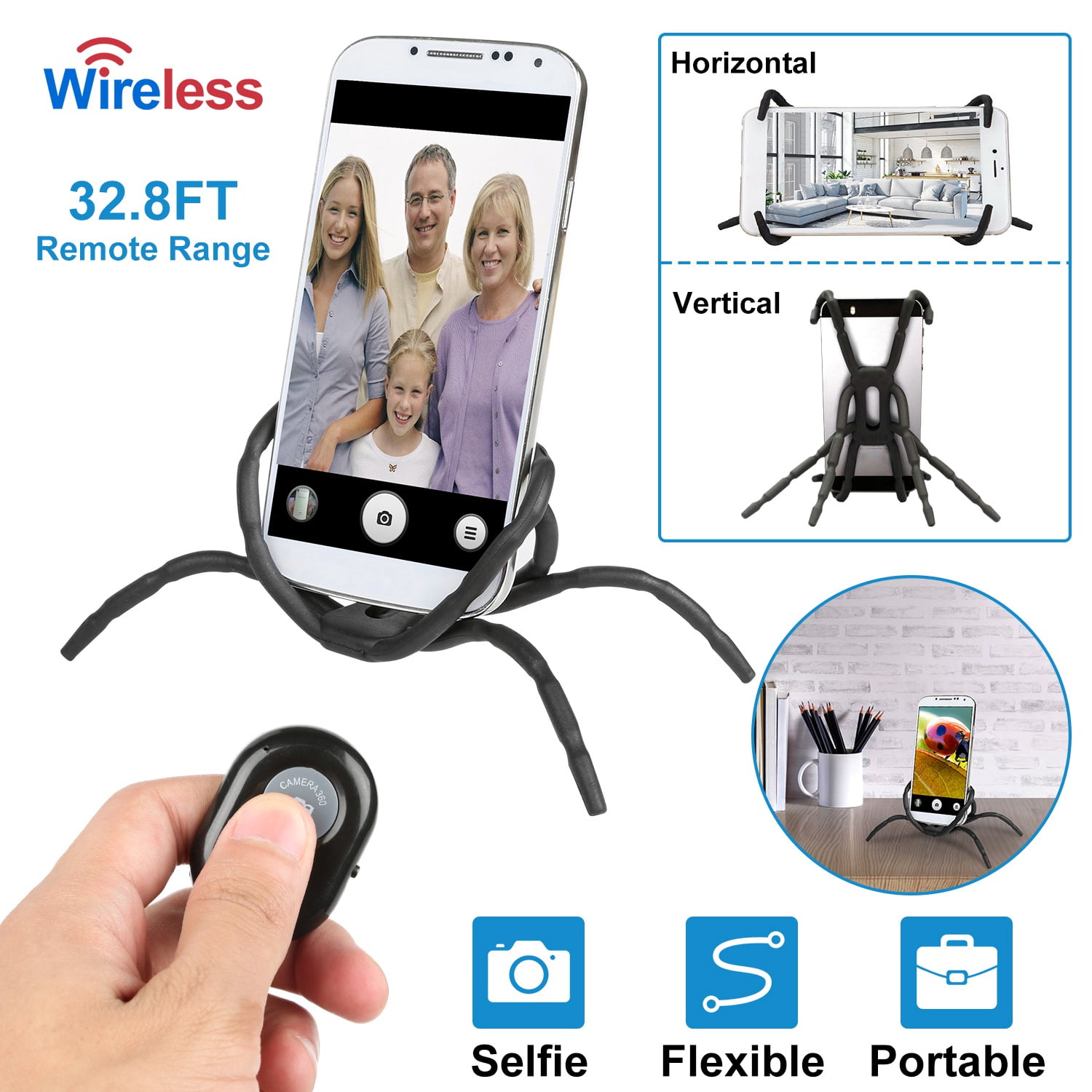 Flexible Spider Phone Stand Bendable Spider Phone Holder with Phone ...