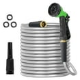 Flexible Stainless Steel Garden Hose, No-Kink & Rust Proof, Brass ...