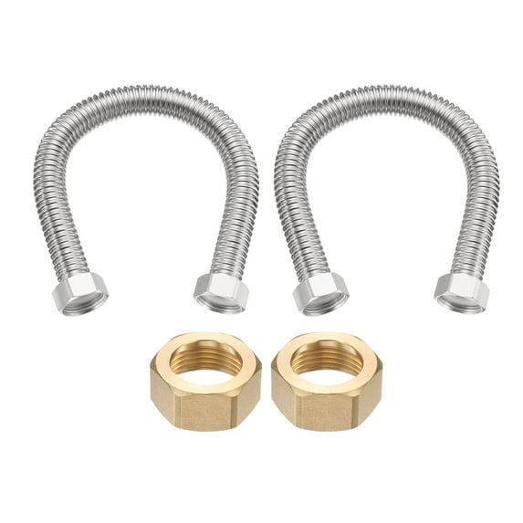 Flexible Stainless Steel Water Heater Hose, 2 Pack 18 Inch Durable ...