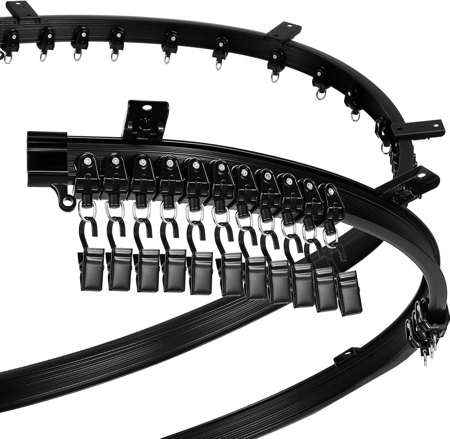 Flexible Straight or Curved Ceiling Curtain Track Bendable Mount for ...