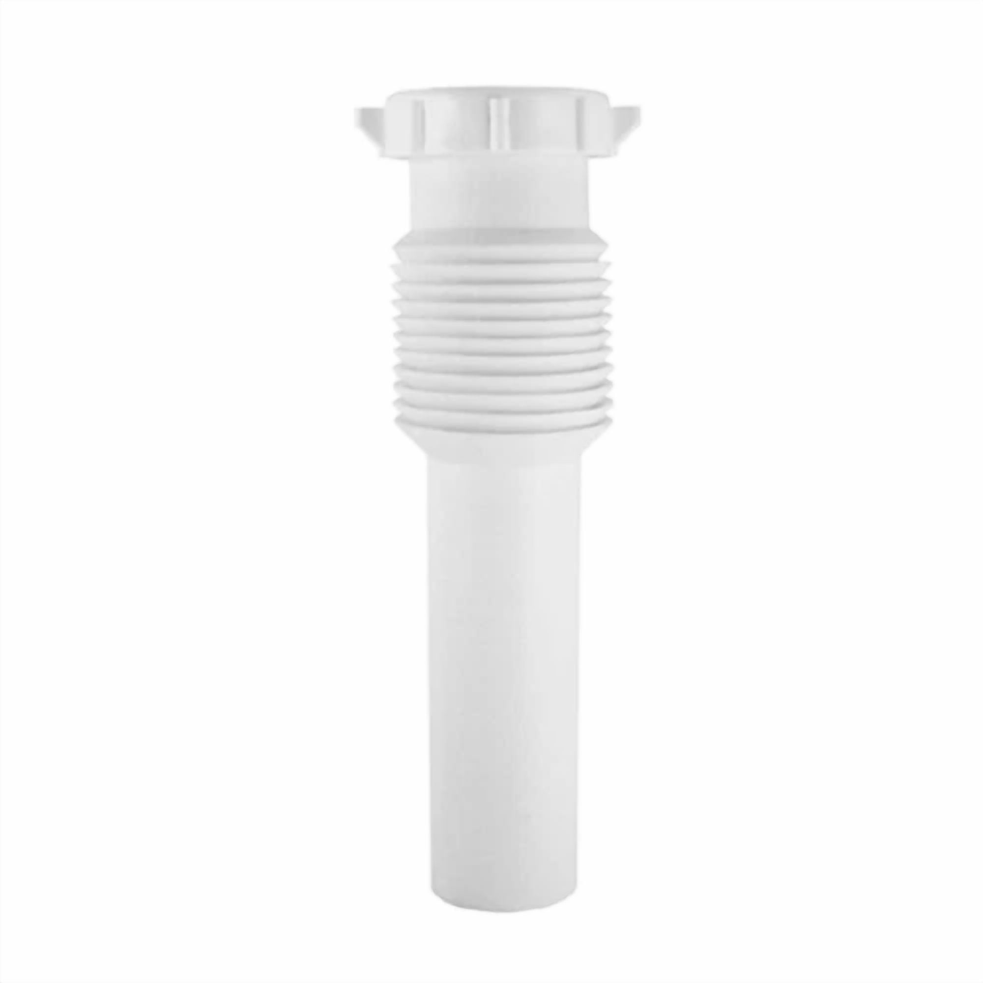 Flexible Tube 1-1/2" X 12" Expandable Drain Pipe Extension Tube, White ...