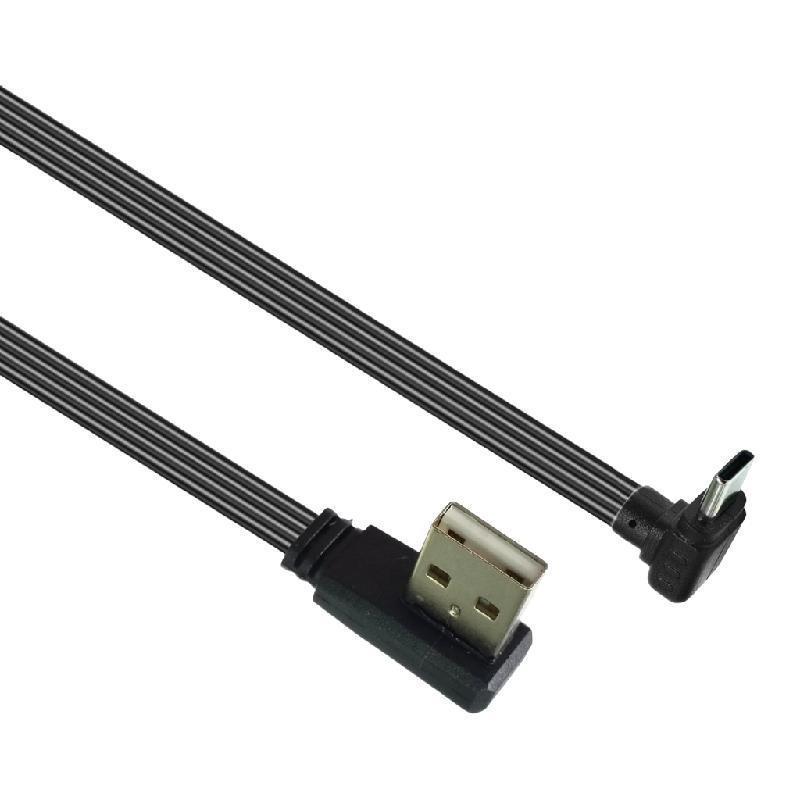 Flexible USB 2.0 to Type C Adapter Cable with 90 Degree Angle for ...