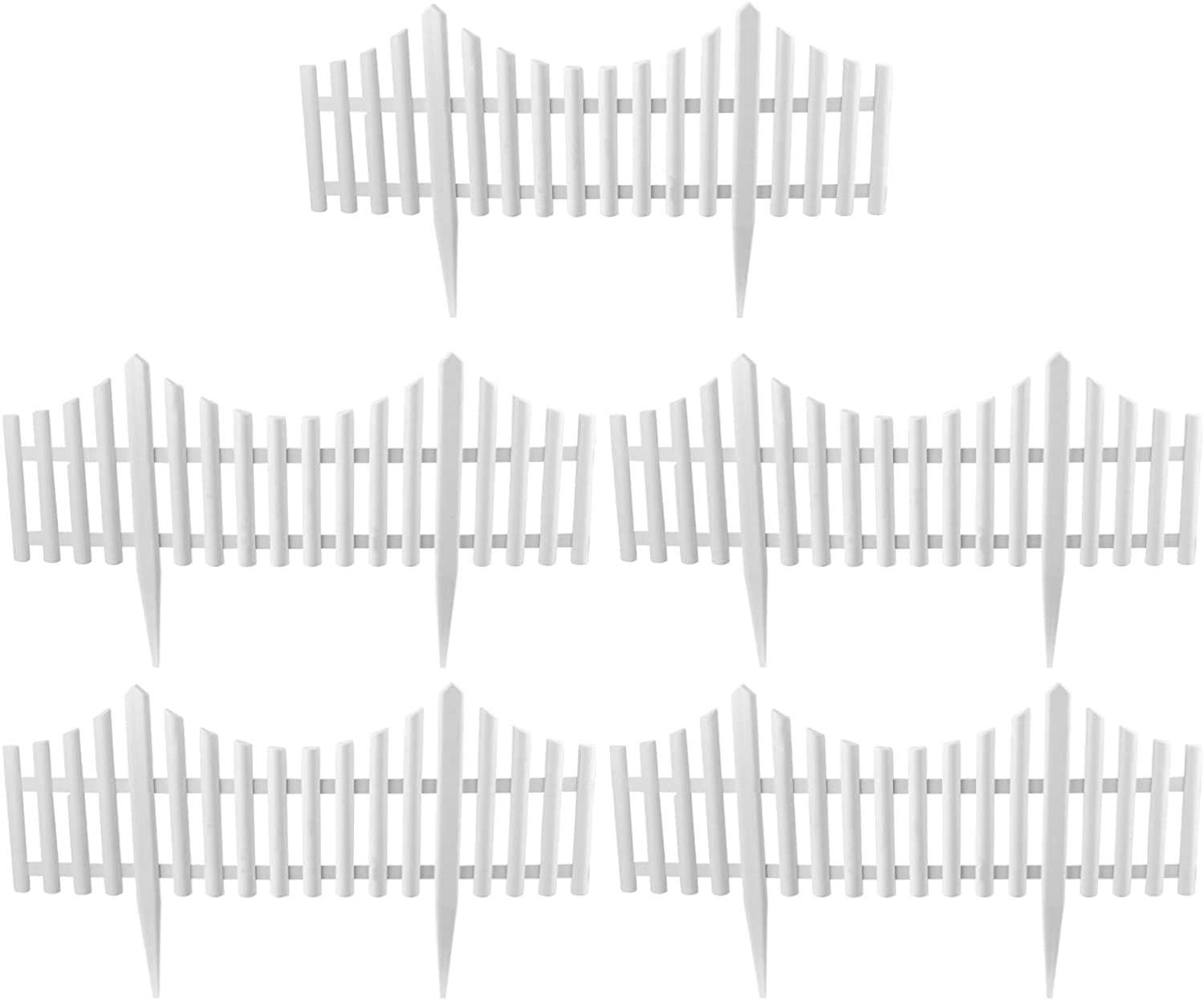 Flexible White Picket Fence Garden Border, 5 Pcs Decorative Landscape ...
