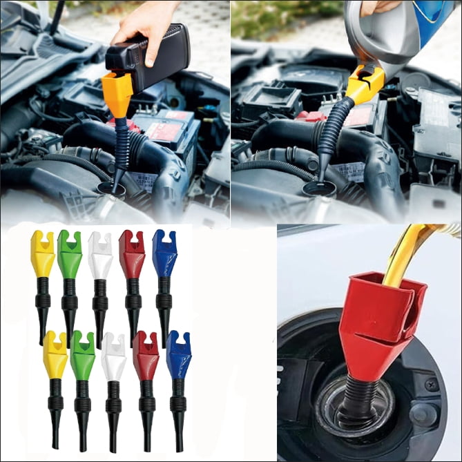 Flexible Wide-Mouth Funnel with Built-in Filter, Retractable Auto Fuel ...