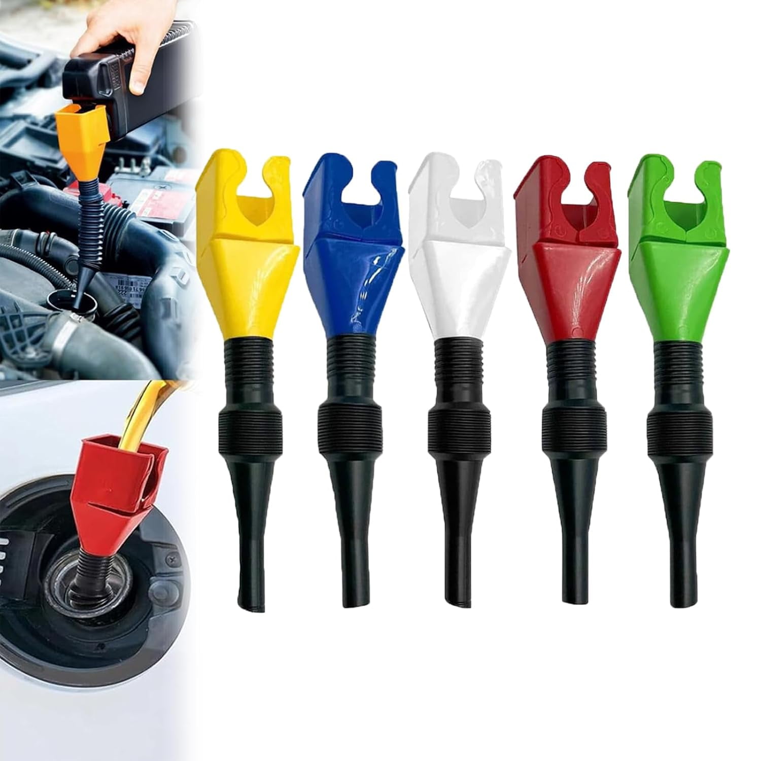 Flexible Wide-Mouth Funnel with Built-in Filter, Snap Fit Funnel ...