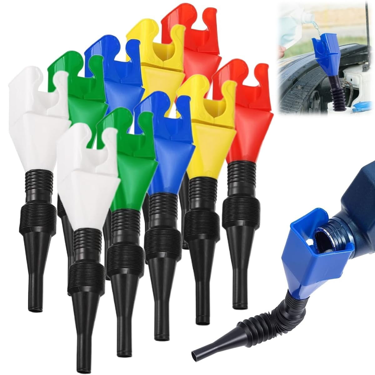 Flexible Wide-Mouth Funnel with Built-in Filter, Universal Household ...