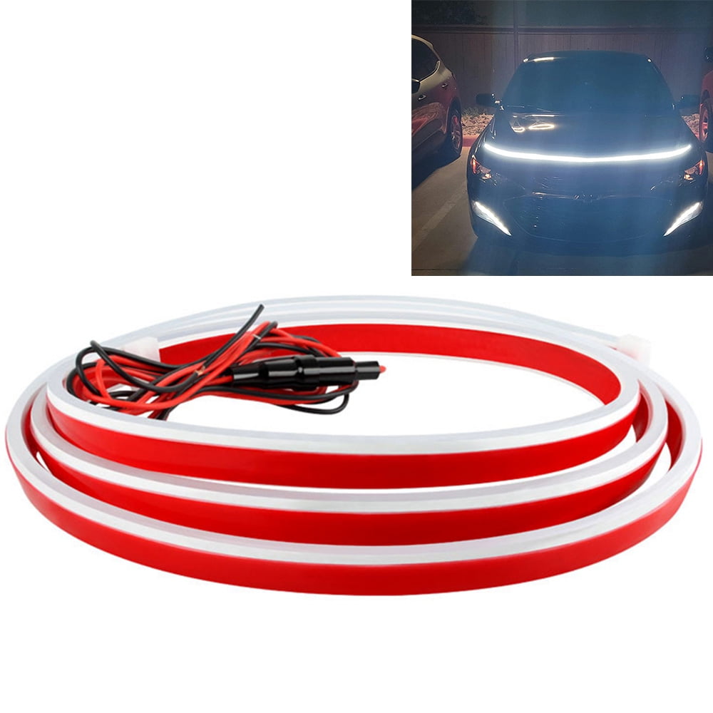 Flexible car hood light strip scan starting drl daytime running lights ...
