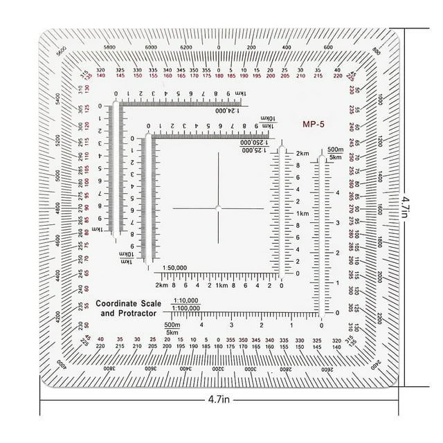 Flexible map scale and protractor for construction engineering ...