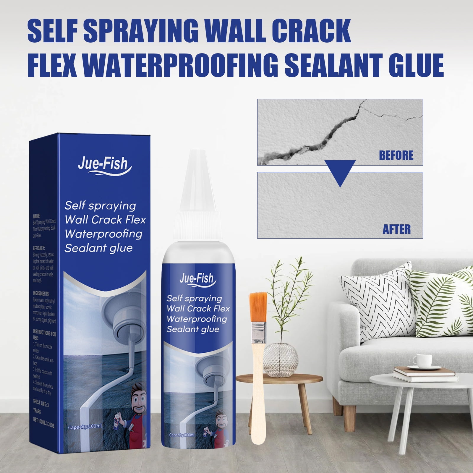 Flexible waterproof sealant wall crack repair free brick leak repair ...