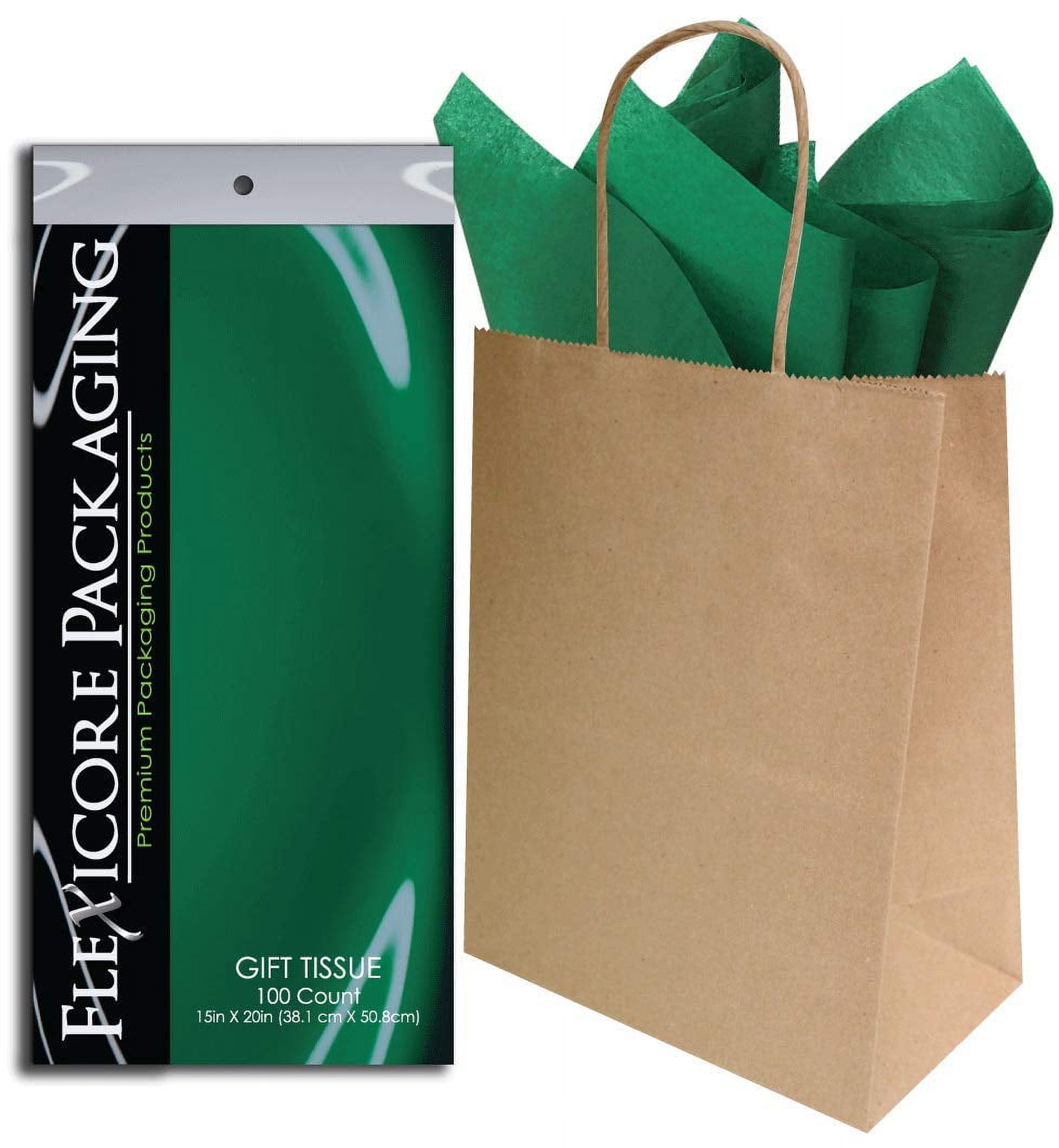 Flexicore Packaging Brown Kraft Paper HYZ01 Gift Bags & Green Gift Wrap ...