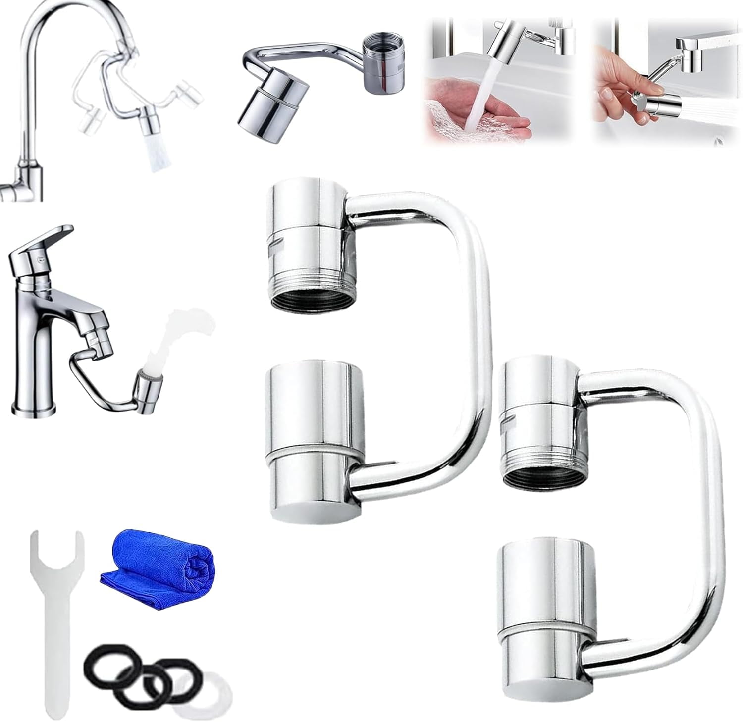 Flexiflow 1080° Rotating Faucet Extender, 2025 New Rotatable Faucet ...