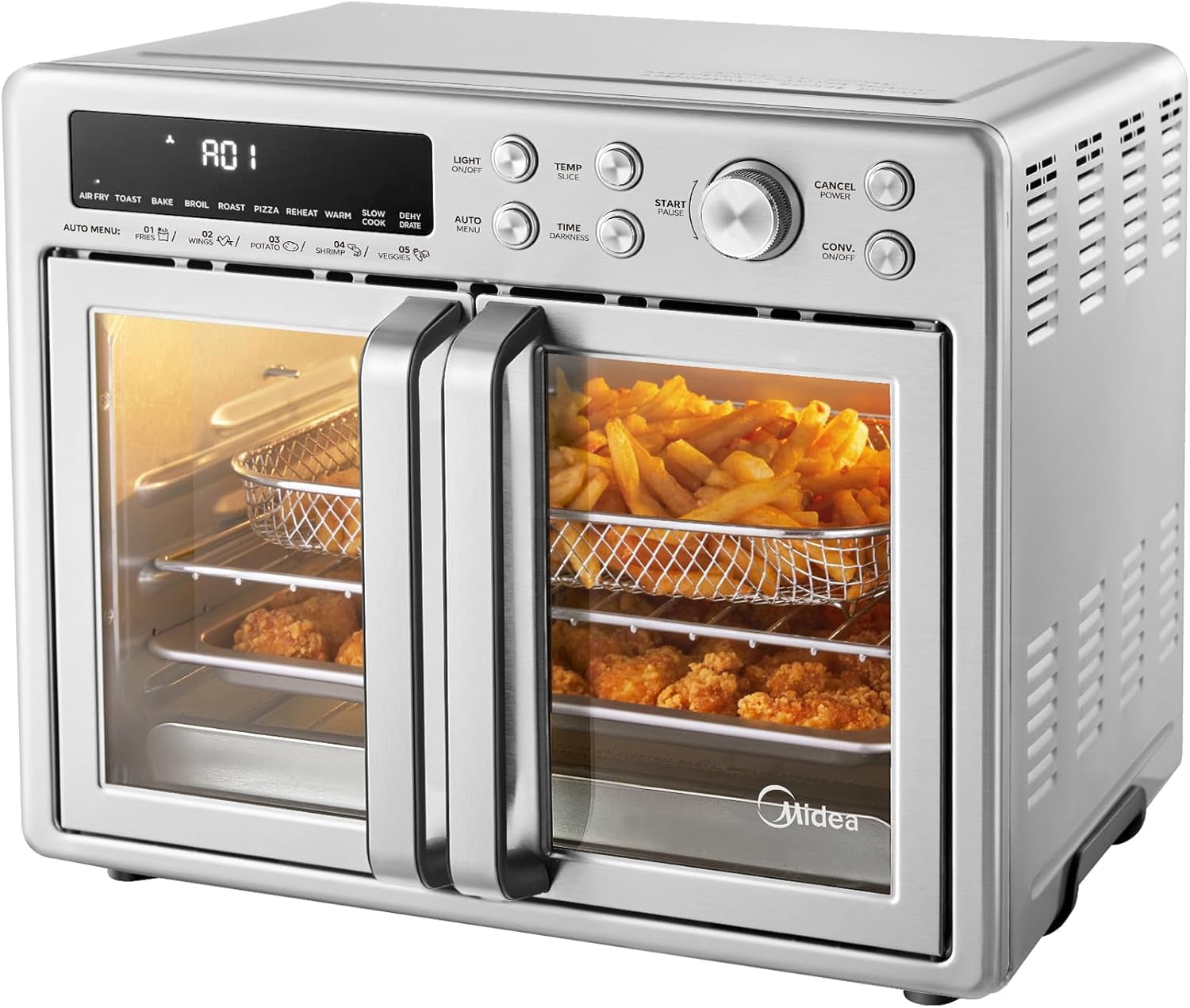 Flexify French Door Toaster Oven Air Fryer Combo, 26.4 QT, Extra Large ...
