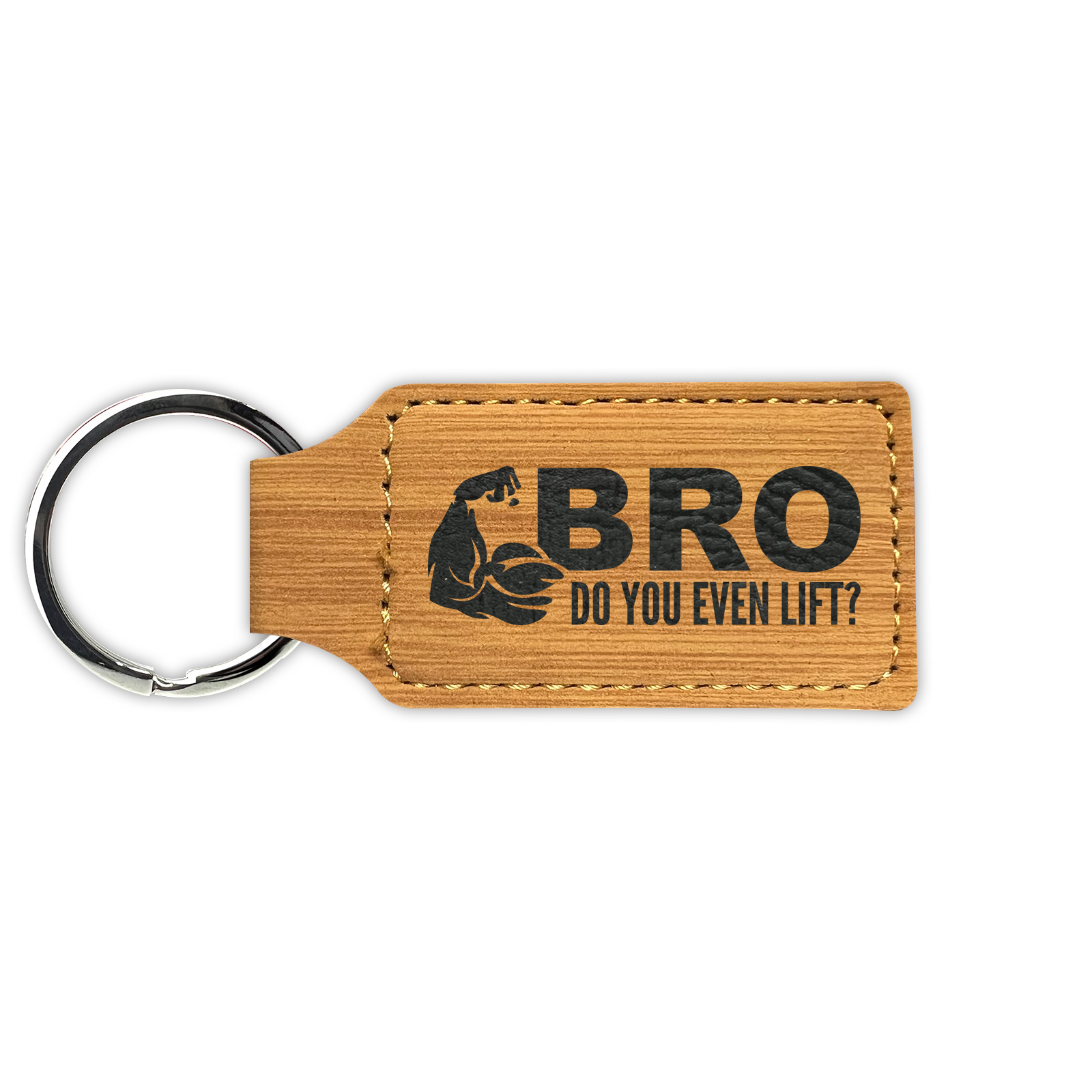 Flexing Bro Do You Event Lift Keychain Leatherette Rectangle - Laser ...
