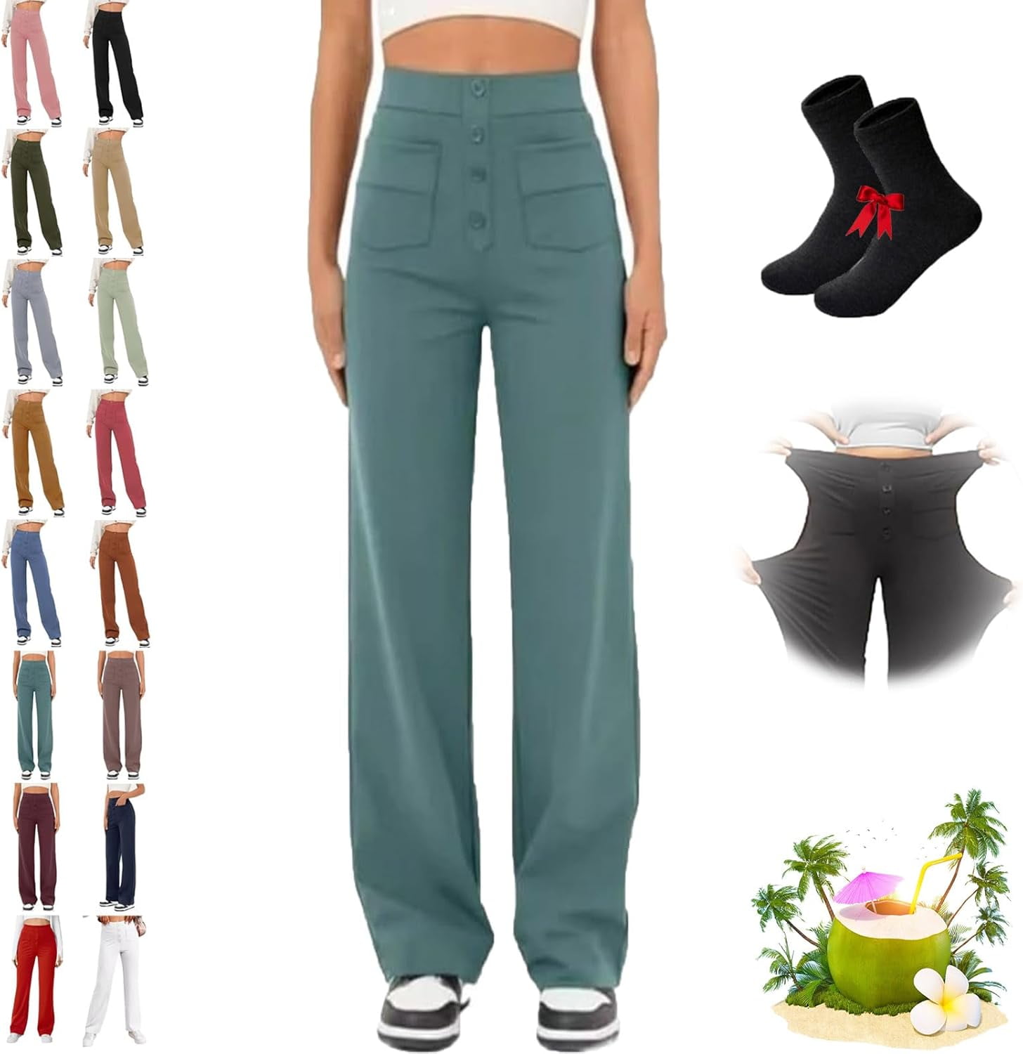 Flexipants - Women's Casual High Waist Stretch Pants, Flexi Pants for ...