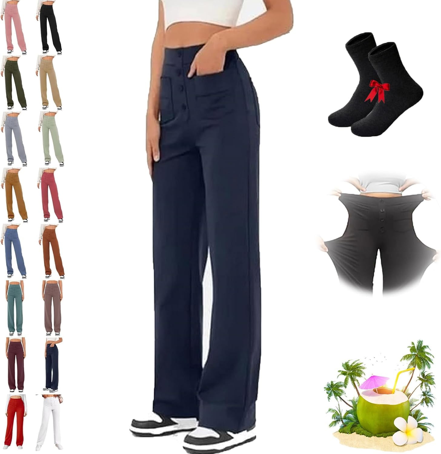 Flexipants - Women's Casual High Waist Stretch Pants, Flexi Pants for ...