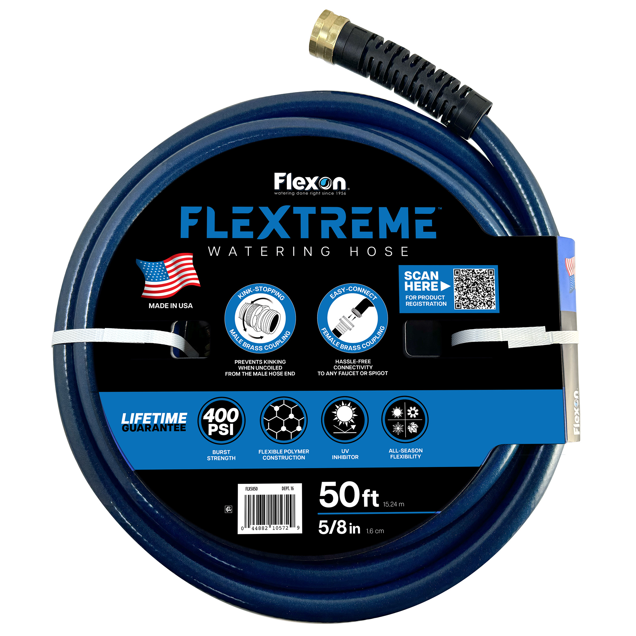 5/8 in. Dia x 50 ft. Gray Flexogen Heavy Duty Garden Water Hose ...