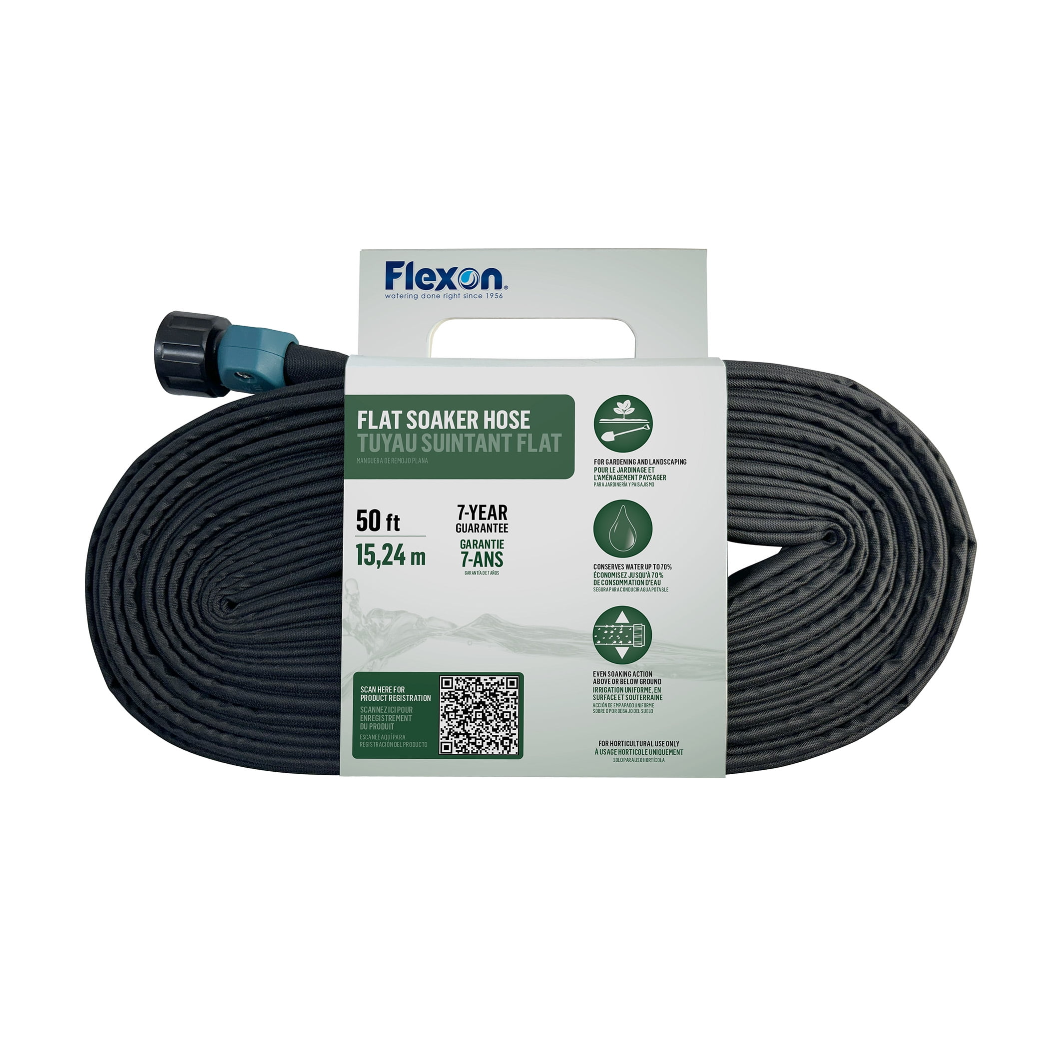 Flexon 50ft Flat Soaker Hose – Efficient, Space-Saving Watering ...