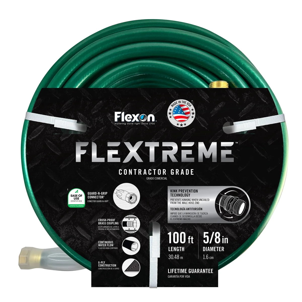 Flexon Contractor Grade Hose with Guard & Grip, 5/8" x 100' - Walmart.com